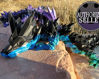 24 Flexible and Articulating Crystal Dragon by Cinderwing 3D Printed - Etsy