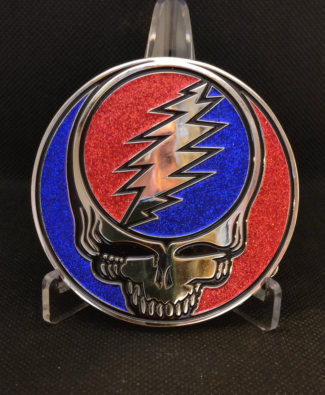 Grateful Dead Steal Your Face Stealie SYF Silver Tone 3" Belt Buckle - Etsy