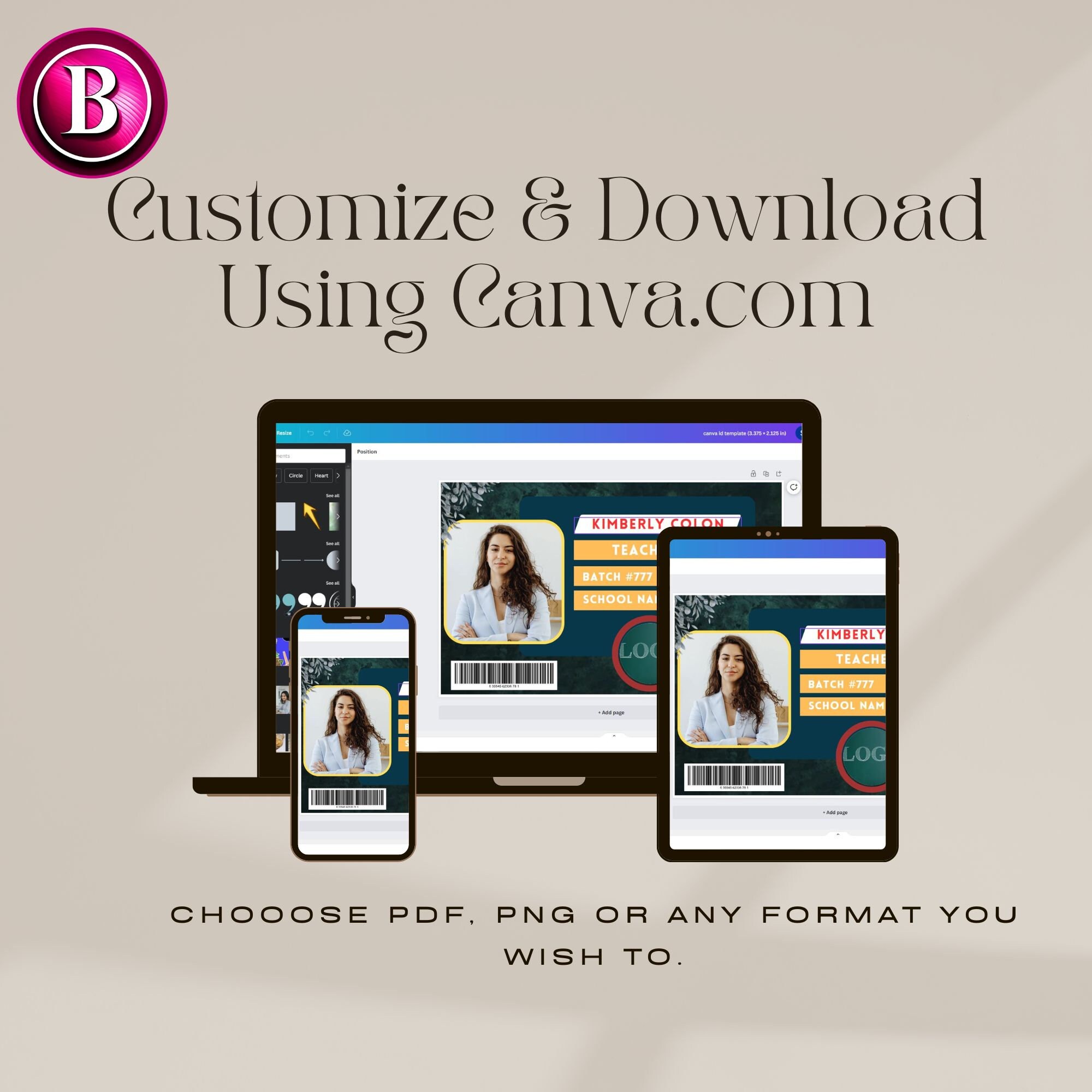 Custom ID Badge Design Your Own ID Card Plastic Office Badge Teacher ID ...