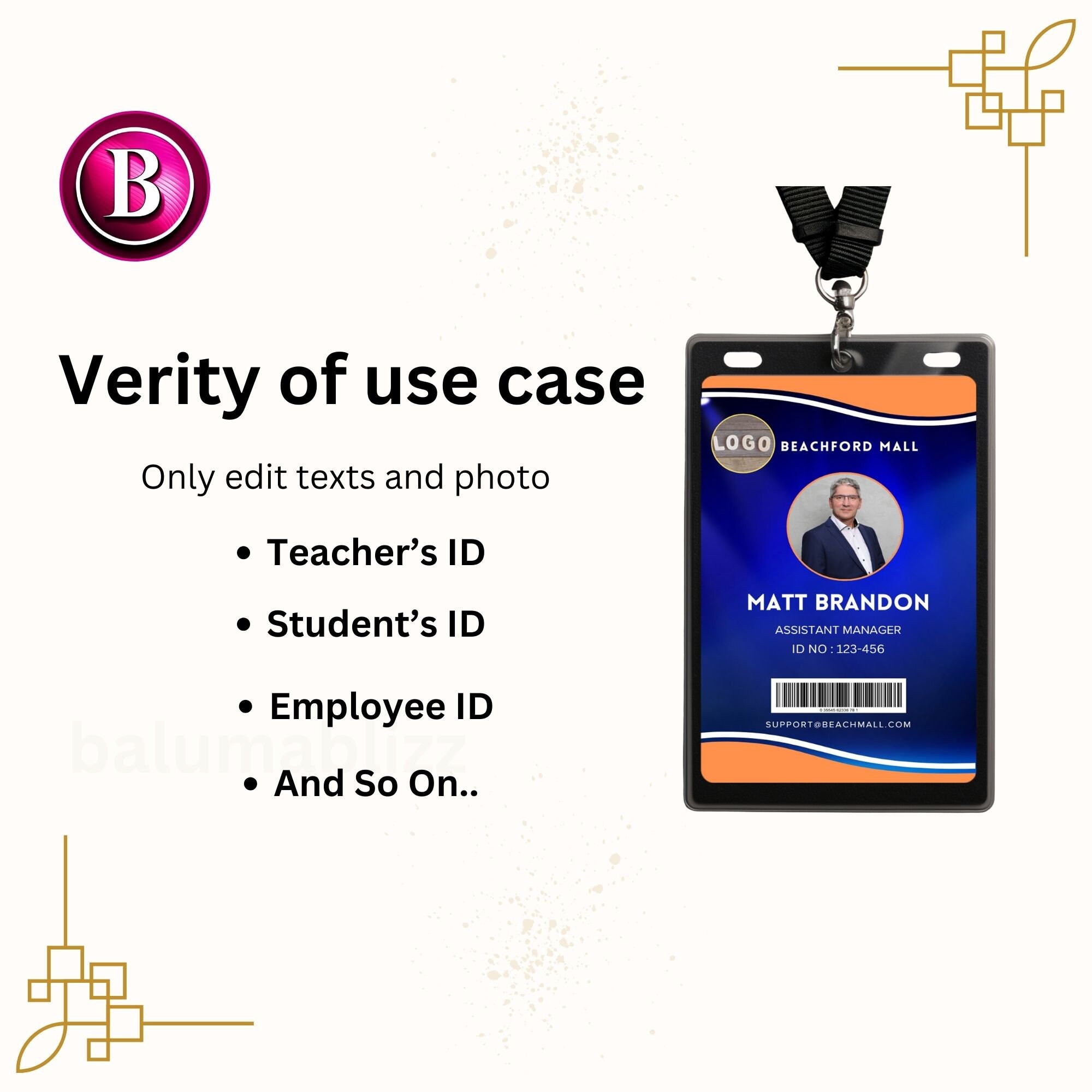 Custom ID Badge Design Your Own ID Card Plastic Office Badge Teacher ID ...