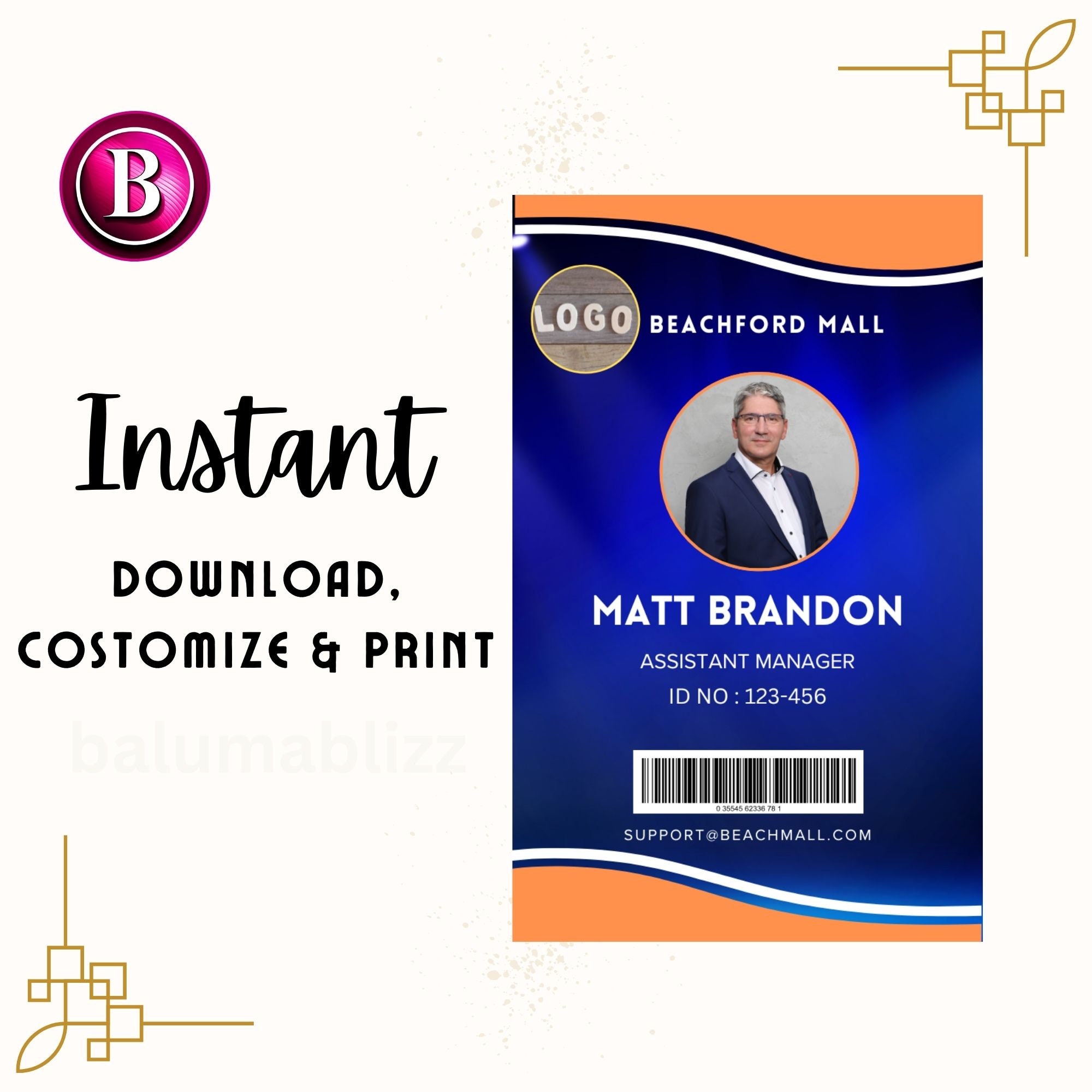 Custom ID Badge Design Your Own ID Card Plastic Office Badge Teacher ID ...