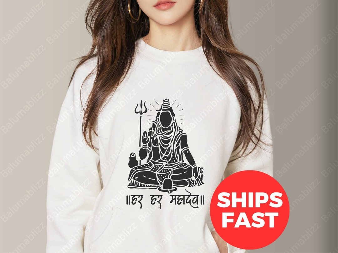 Bholenath Shirt Unisex Shiva Hoodie & Sweatshirt Hindu Art Shirt Om ...
