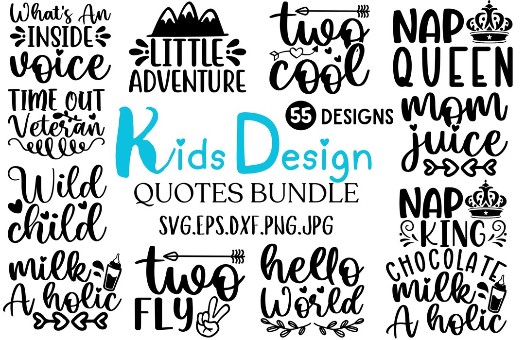 55 Toddler SVG Bundle, Kids Toddler SVG Files, Funny Baby Saying SVG ...
