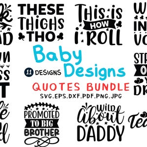 Baby Design SVG Bundle, Kids Quotes Svg, Funny Kids Quote Design, Kids ...
