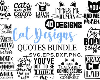 Funny Cat SVG Bundle, Cat SVG, Kitten SVG, Cat Lady Svg, Crazy Cat Lady ...