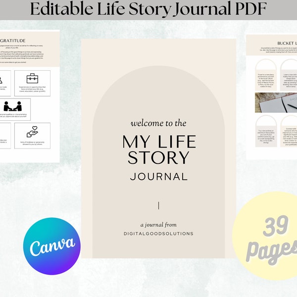 Life Story Journal Template - Etsy