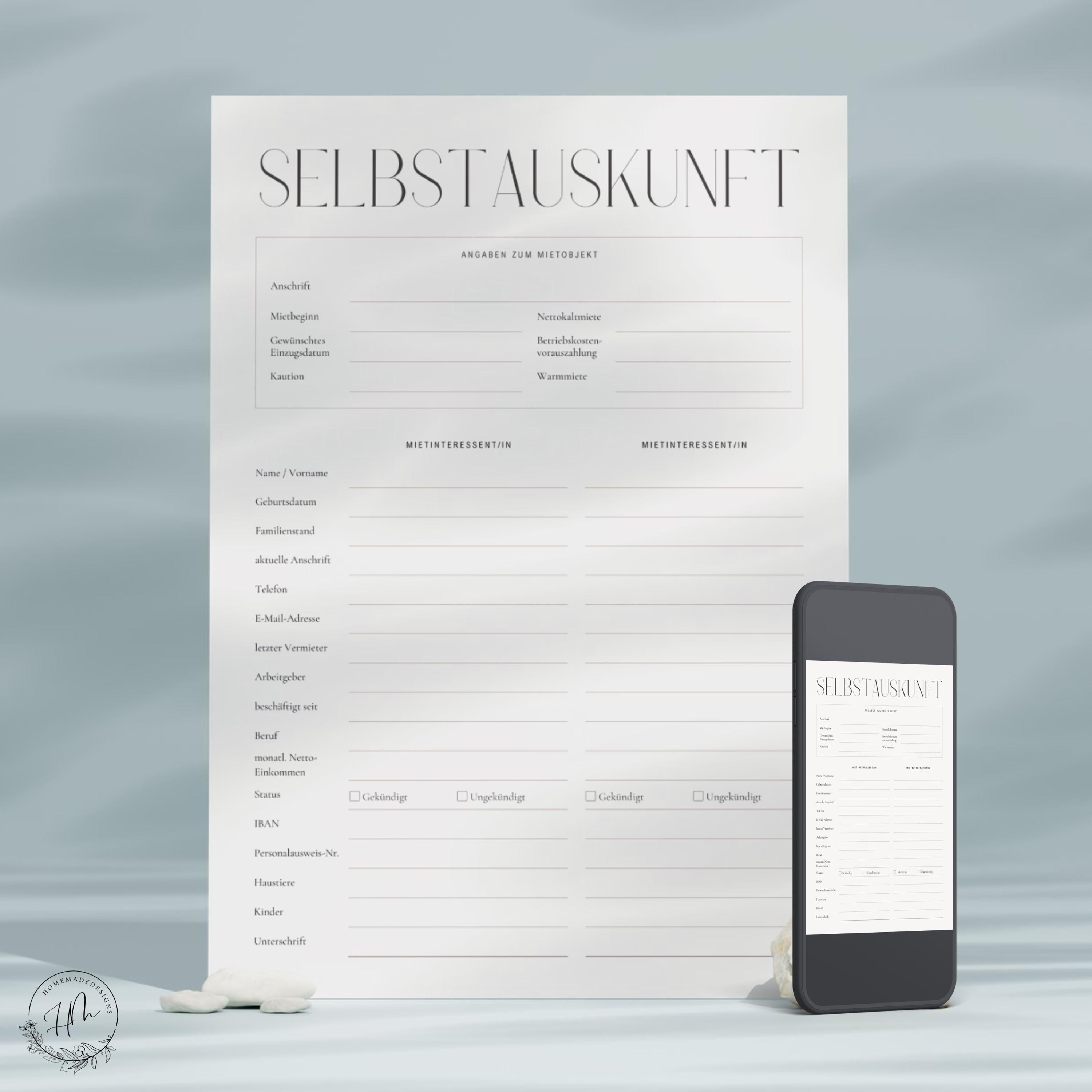 Tenant Self-disclosure Template 2024 Template for Tenants and Property ...