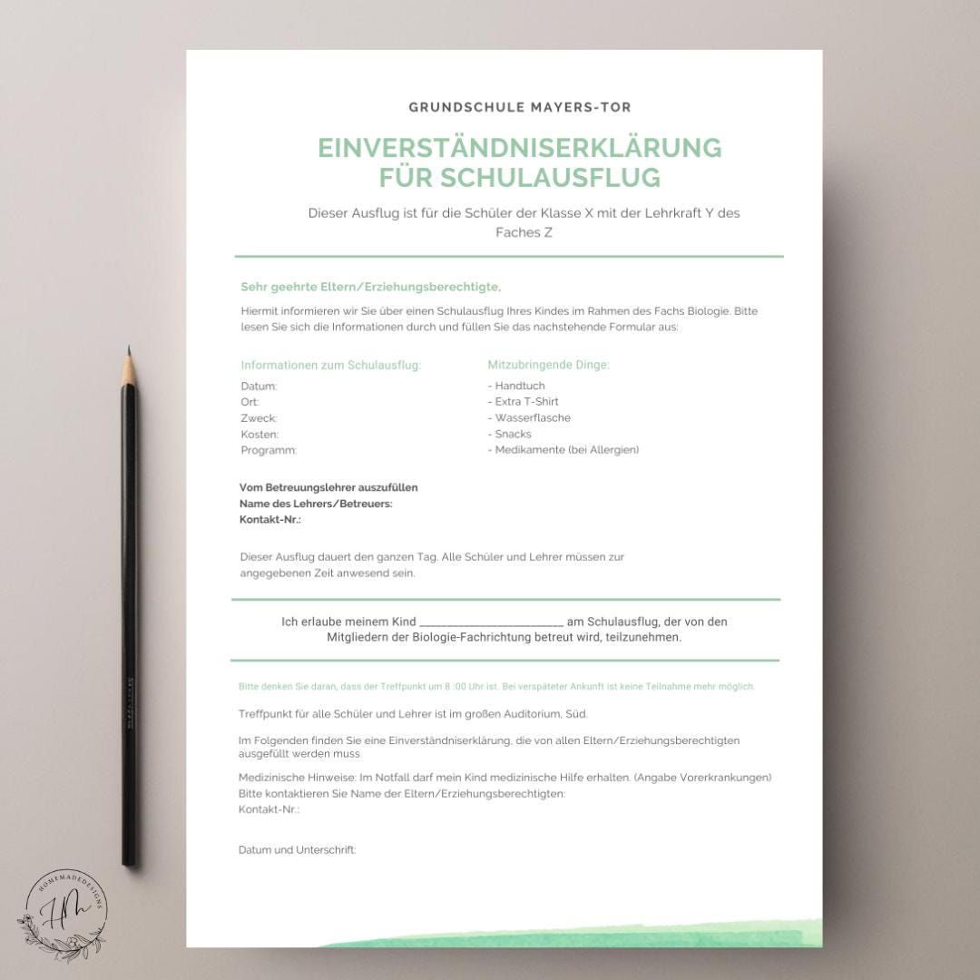 Consent Form Template for School Teachers, Information Sheet for ...