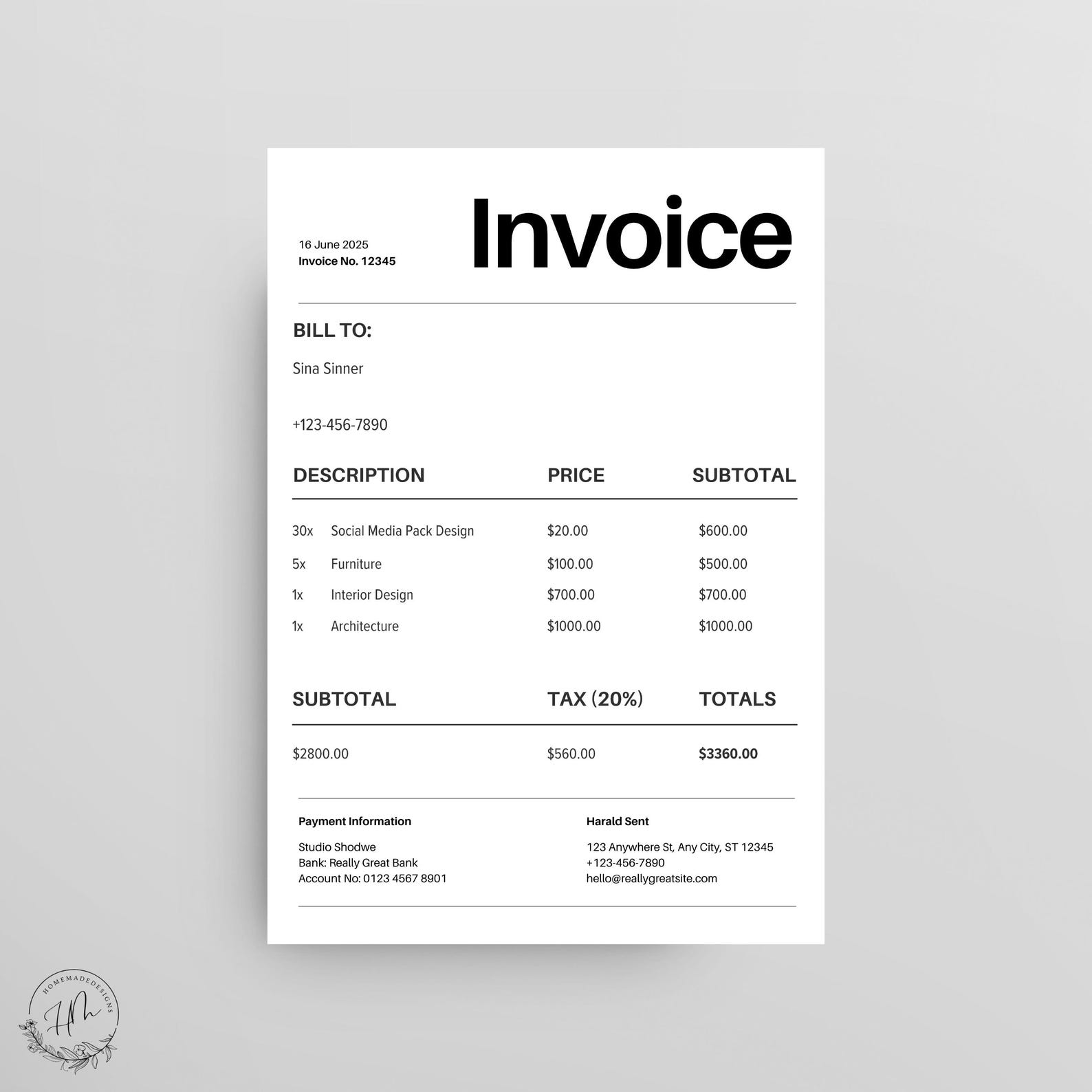 Invoice Template 2025 | New Canva Template Design | Invoice Self ...
