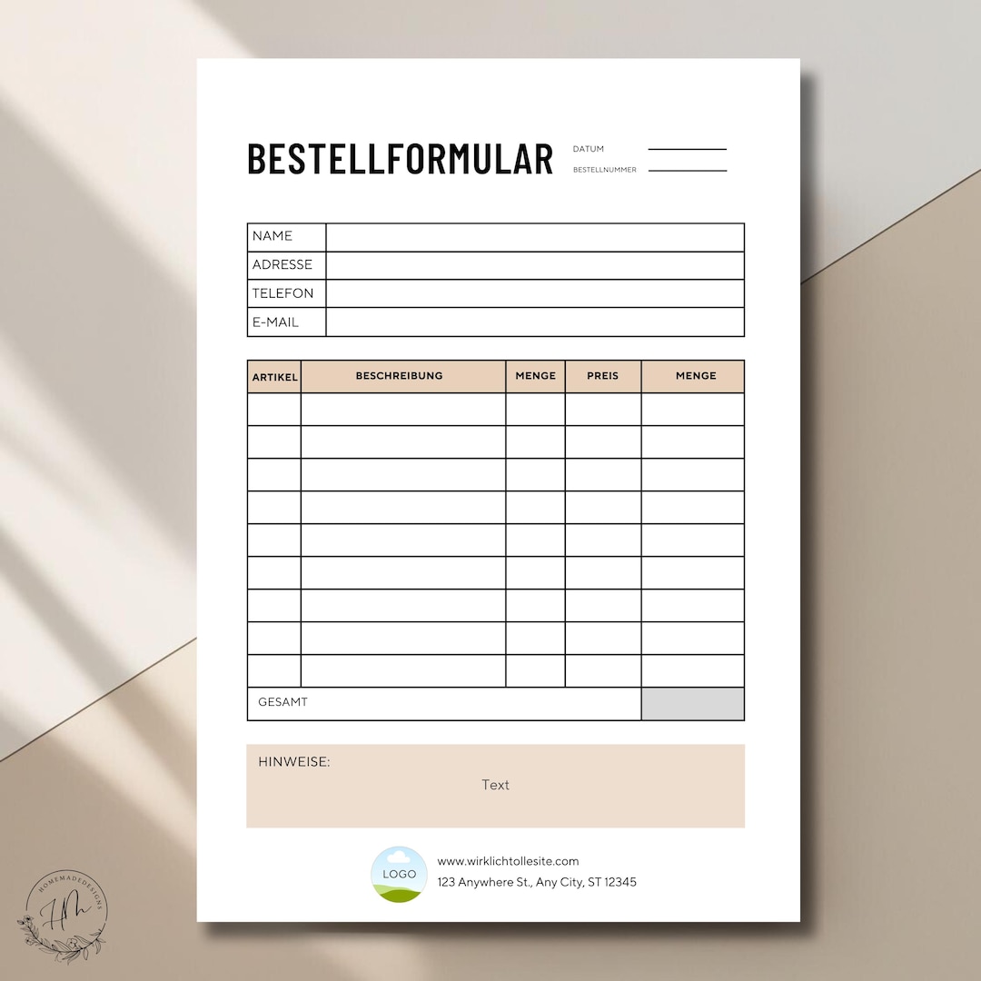 Order Form Template | Professional Order Template Easy Orders ...