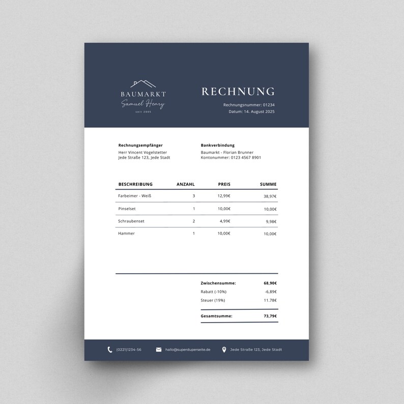 Invoice Template German 2024 Professional Invoice Template for Word ...