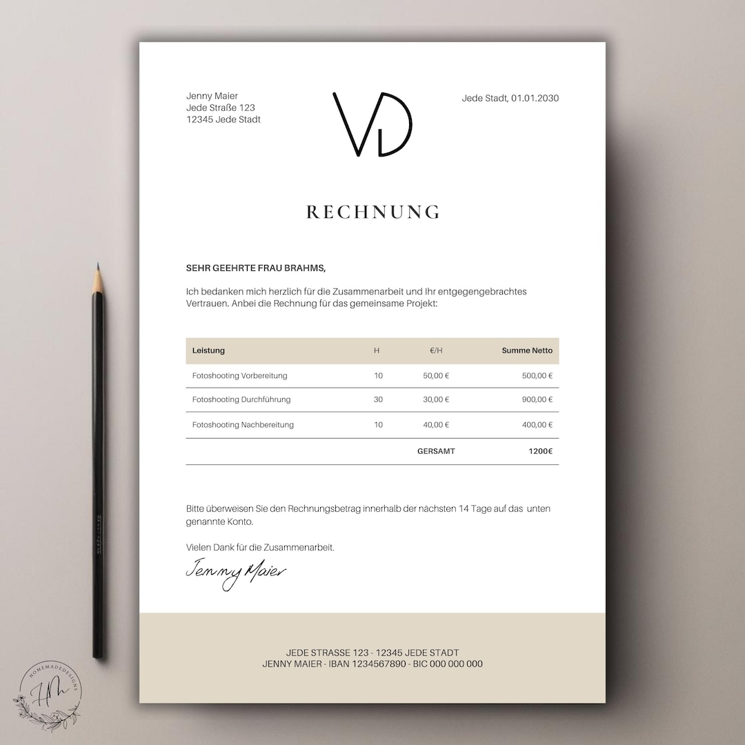 Invoice Template 2025 for Small Business Owners and Companies, Digital ...