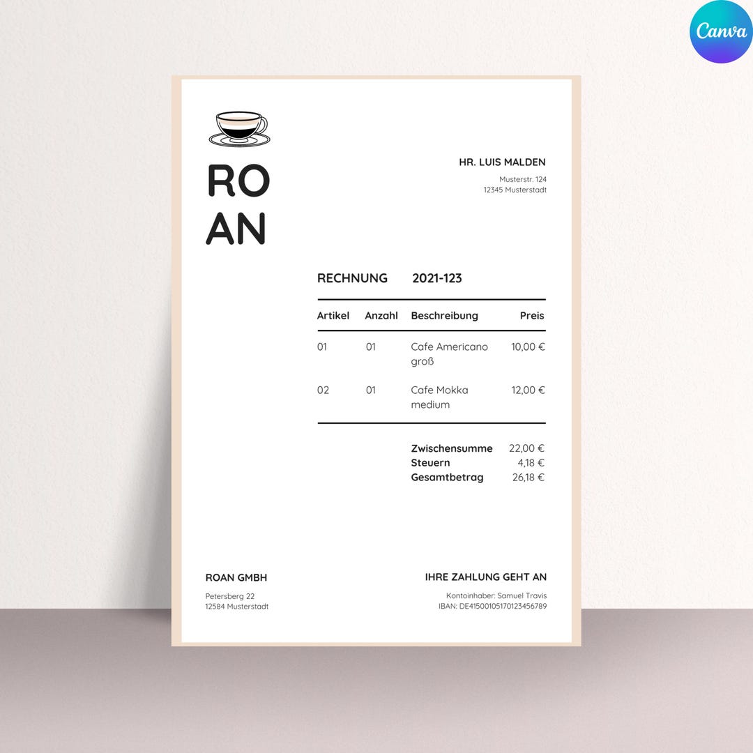 Invoice Templates German 2024 Professional Invoice Template, Invoice ...