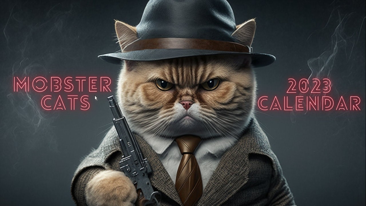 Mobster Cat Calendar 2023 - Etsy