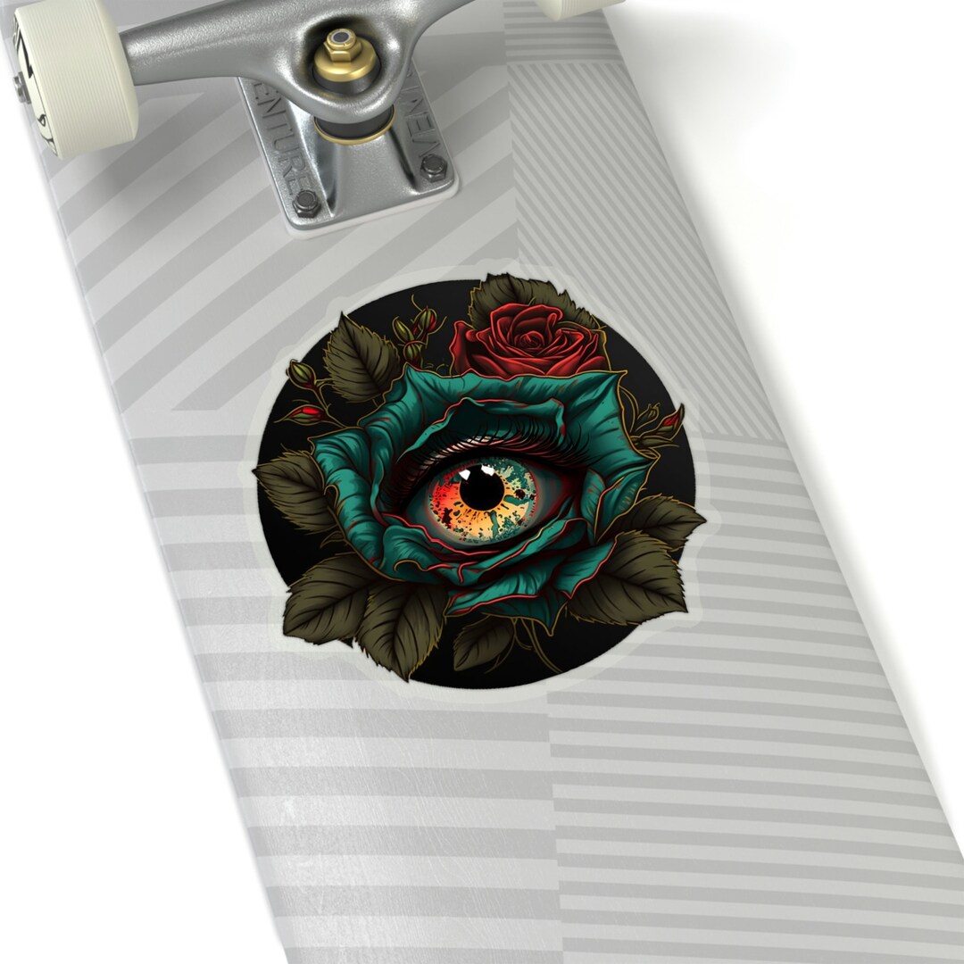 Eye Rose Stickers, Emo, Skater, Goth, Decal, Sticker Art, Rose Sticker ...