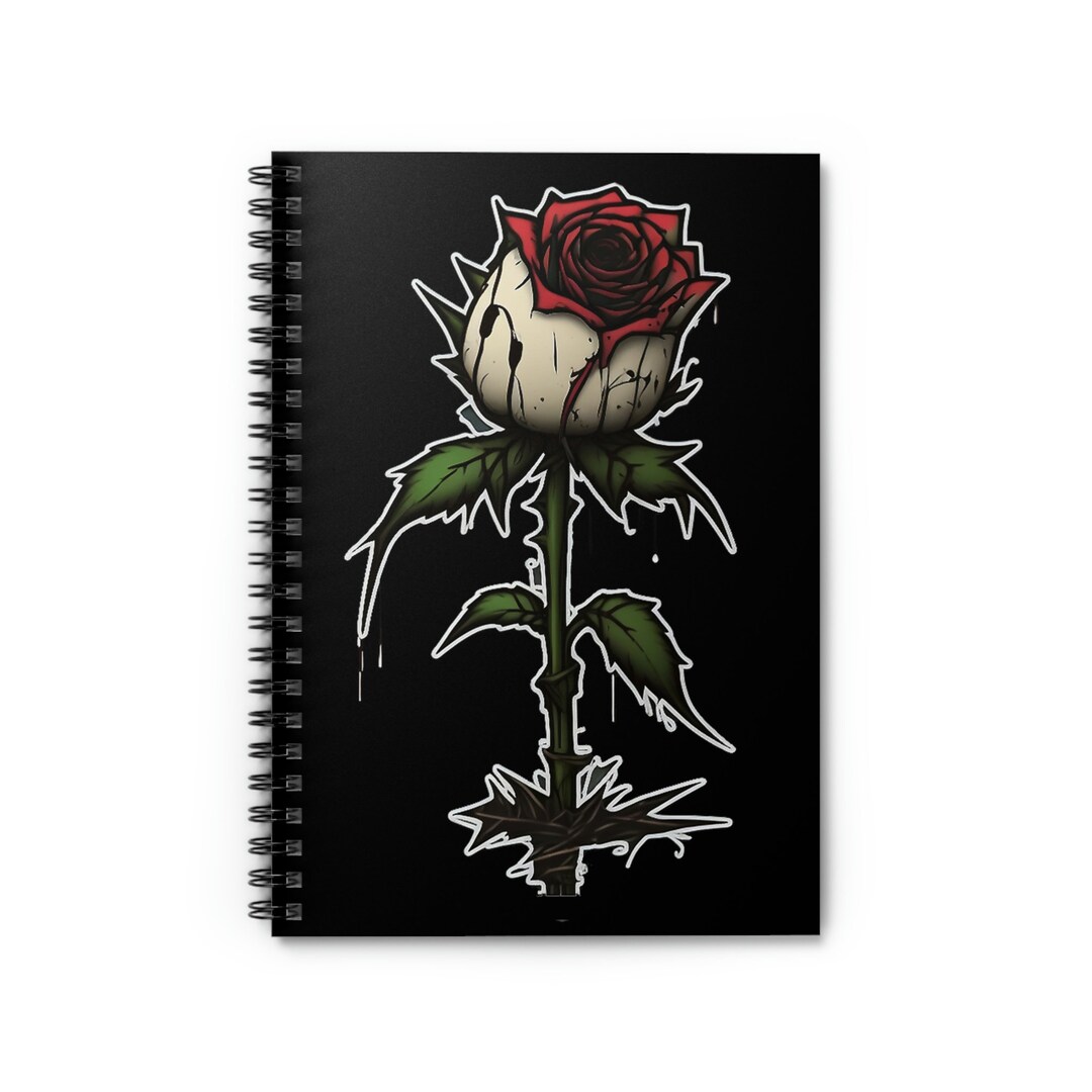 Lrd Logo Rose Spiral Notebook - Ruled Line, Emo, Skater, Goth, Diary ...