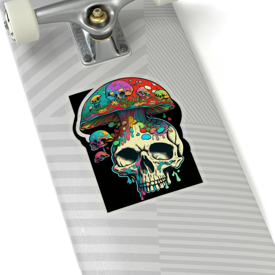 Mushroom Skull Skelton Stickers, Emo, Skater, Decal, Sticker Art ...