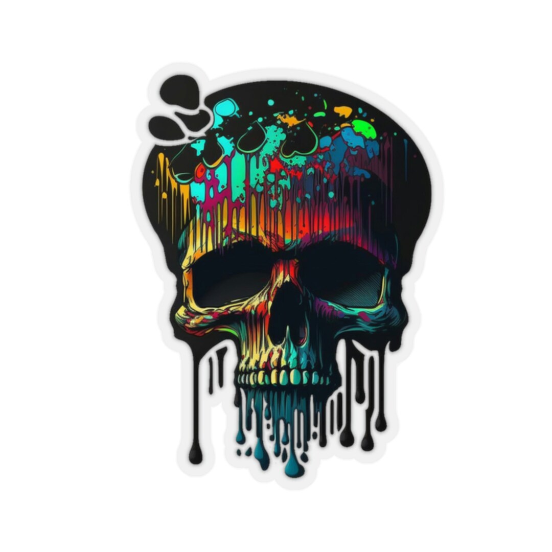 Melting Skull Stickers, Emo Sticker, Skater Sticker, Goth Sticker ...