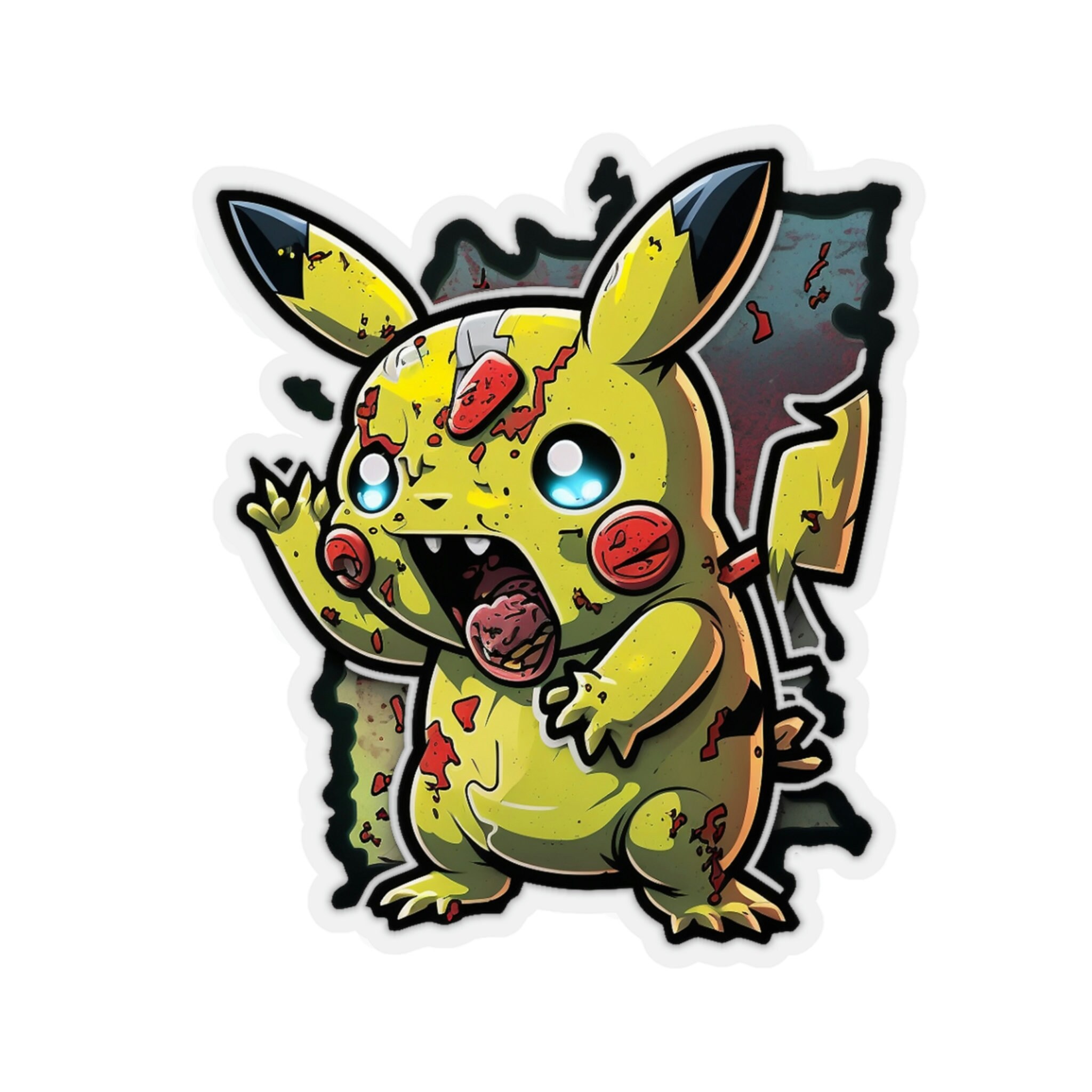 Zombie Pikachu Kiss-cut Stickers Zombie Stickers Stickers - Etsy