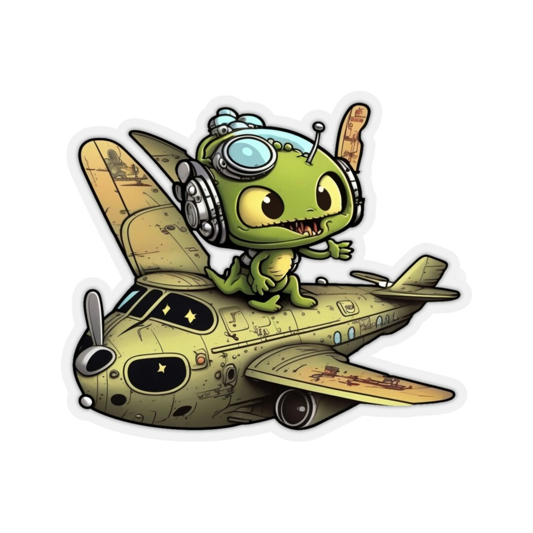 Lrd Alien Plane Stickers, Emo, Skater, Decal, Sticker Art, Gifts, Gift ...