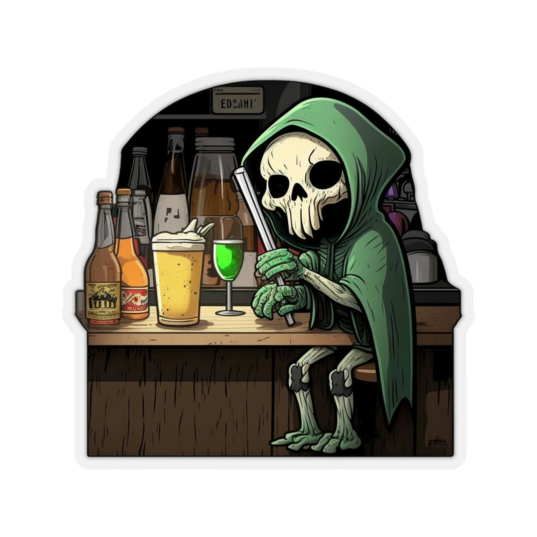 Grim Stickers, Grim Reaper Sticker, Bar Sticker, Sticker Art, Cars ...