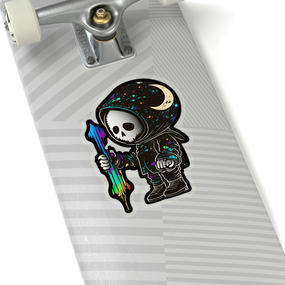 Emo Space Skelton Kiss-cut Stickers, Emo, Skater, Graphic Decal ...