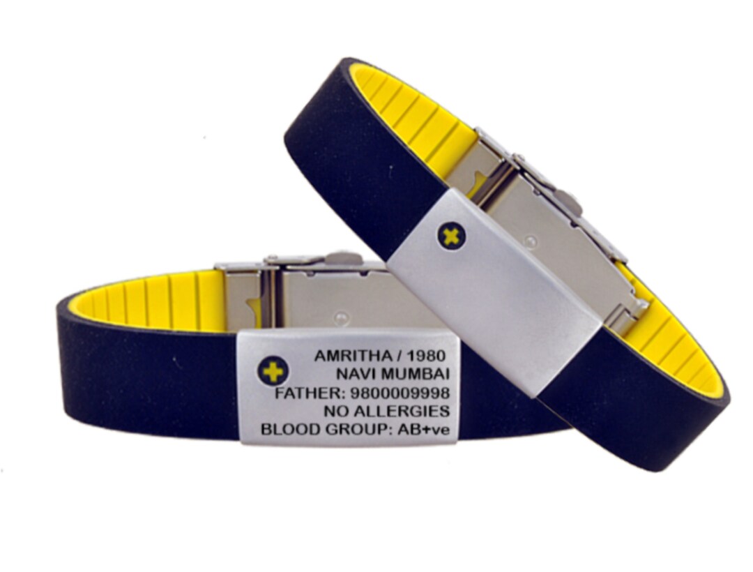 Personalised Medical Alert ID Bracelet: Free Custom Engraving Jewellery ...