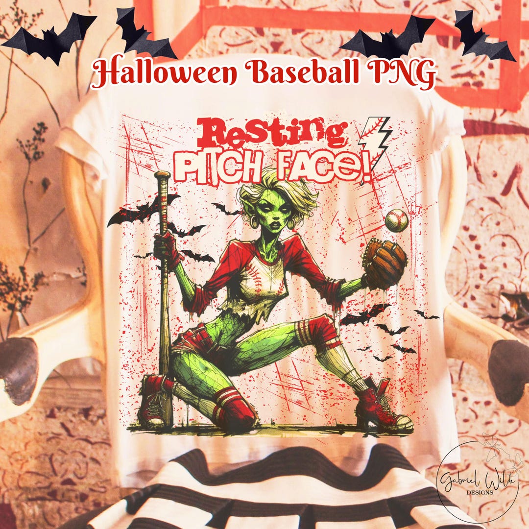 Halloween Ghoul Baseball PNG, Best Sport PNG for Baseball Lovers, Scary ...