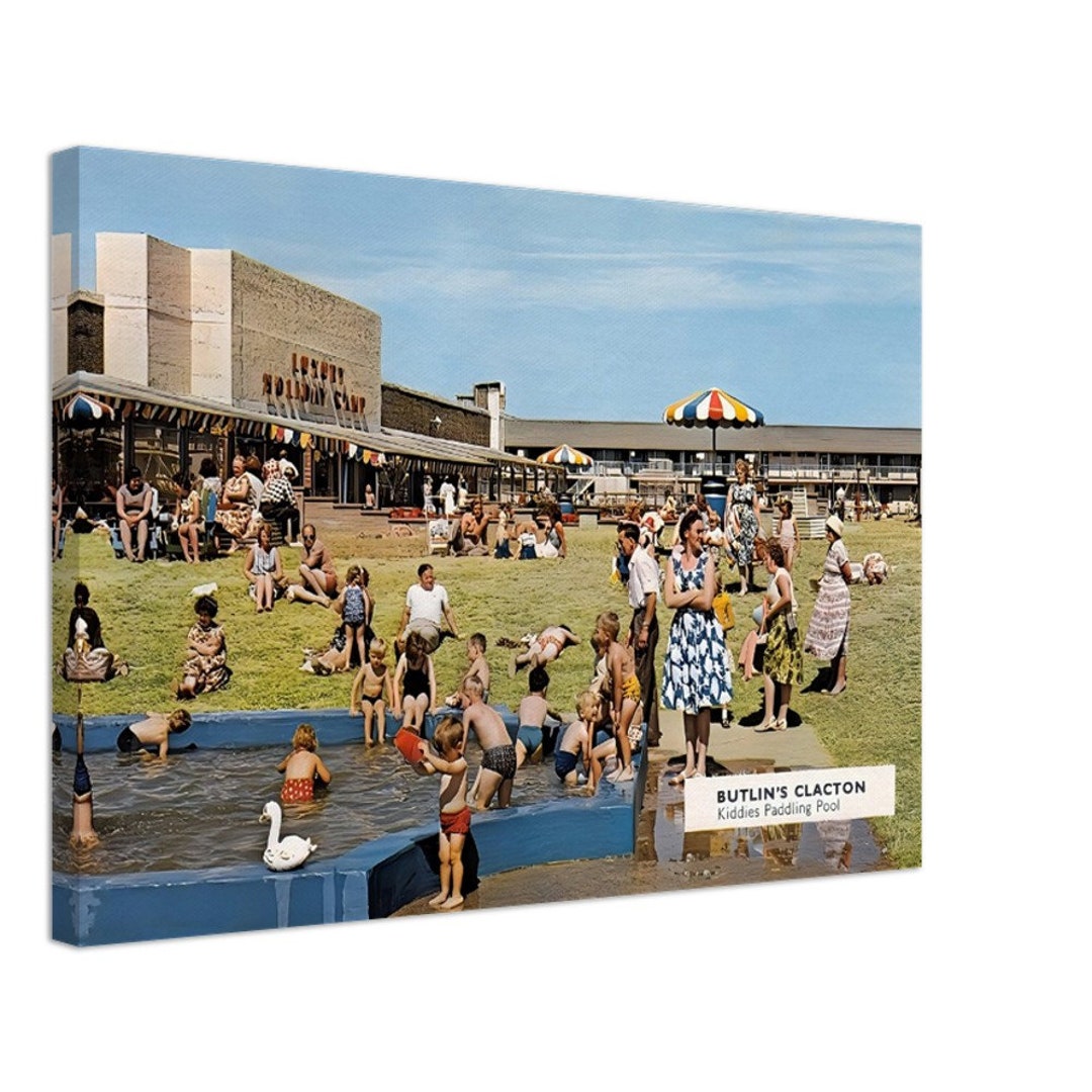 1960s Old Photo of Butlins Clacton Paddling Pool Canvas - Etsy