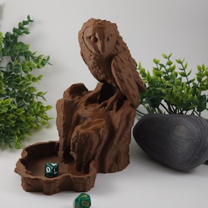 Barn Owl Dice Tower Dice Roller +FREE DICE SET Tabletop Game Dnd Forest ...