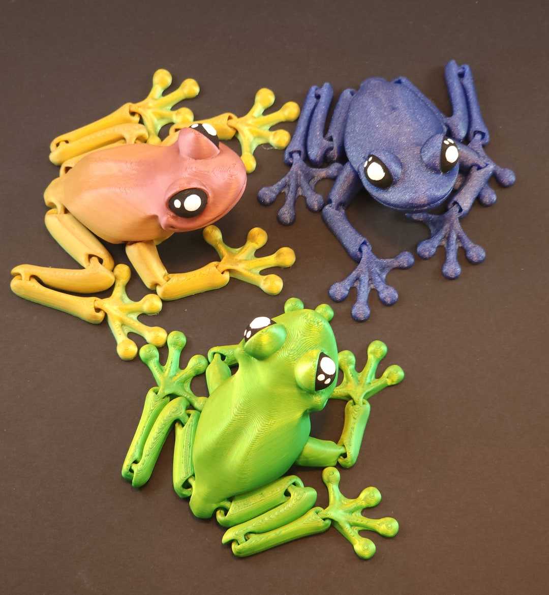 Flexi Frog 3d Printed Amphibian Articulated Frogs Fidget - Etsy