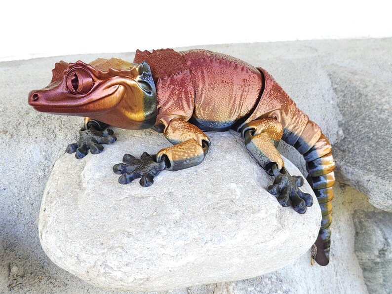 3d Printed Crested Gecko Lizard Tank Buddy Articulated Fidget - Etsy