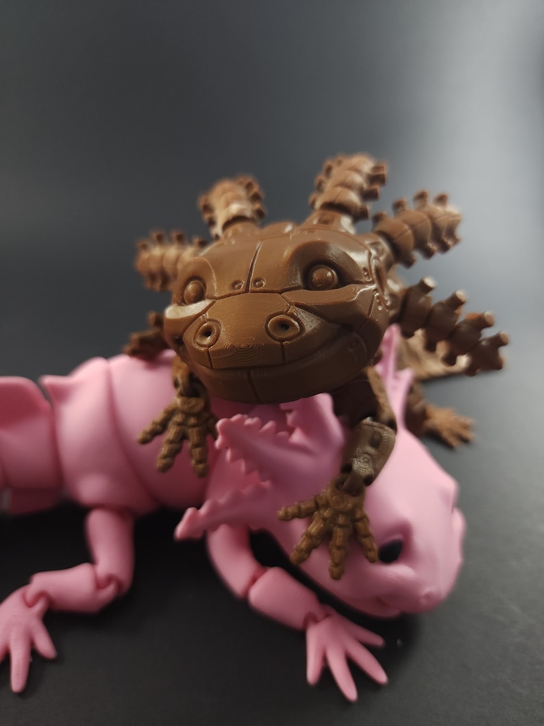 Robot Axolotl 3d Printed Fidget Toy Sci-fi Lizard Tank Topper Birthday ...