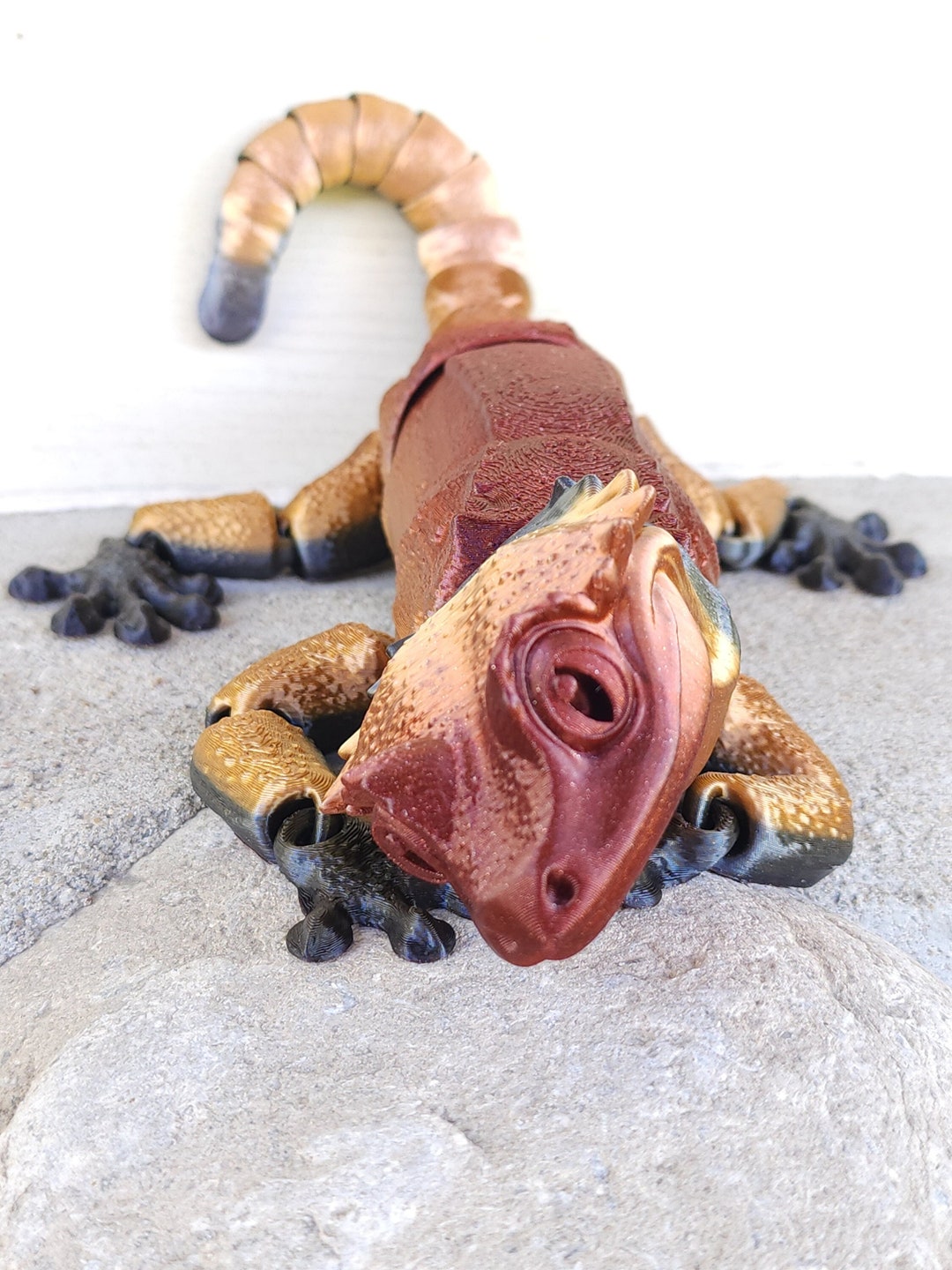 3d Printed Crested Gecko Lizard Tank Buddy Articulated Fidget Toy Desk ...