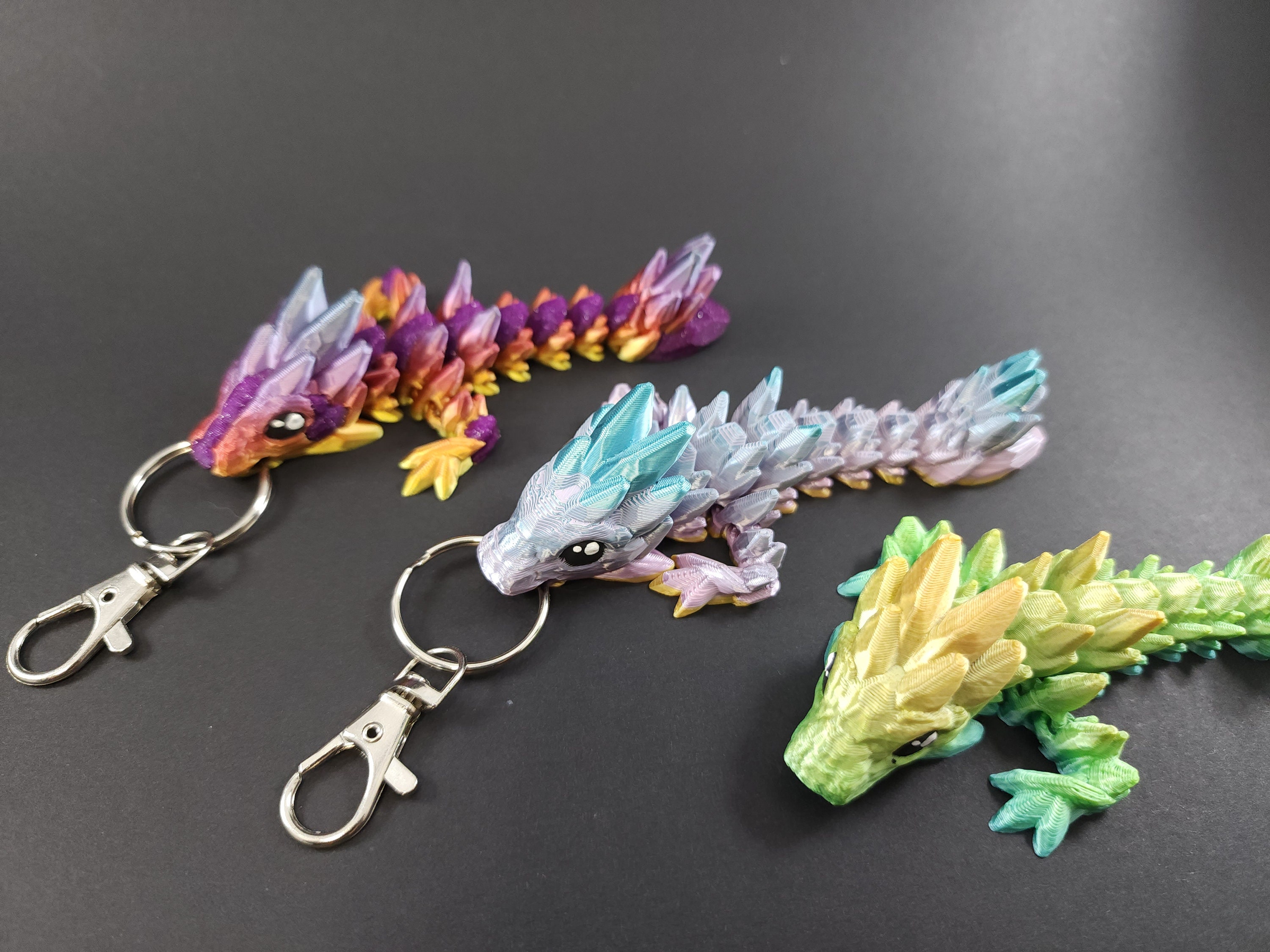 Keychain Fidget Toy Backpack Clip Gemstone Dragon Tadling Articulated ...