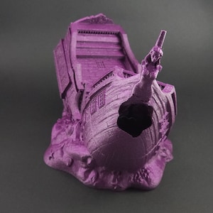 Sunken Pirate Ship Dice Tower Boat Dice Roller Tabletop Game Dnd Pirate ...