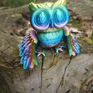 3d Printed Owl Fidget Articulated Owls Birds of Pray Owl Statue Desktop ...