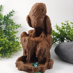 Barn Owl Dice Tower Dice Roller +FREE DICE SET Tabletop Game Dnd Forest ...