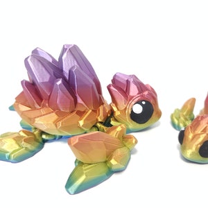 Gemstone Turtle Fidget Sensory Desk Toy Birthday Favors Crystal Power ...