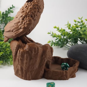 Barn Owl Dice Tower Dice Roller +FREE DICE SET Tabletop Game Dnd Forest ...
