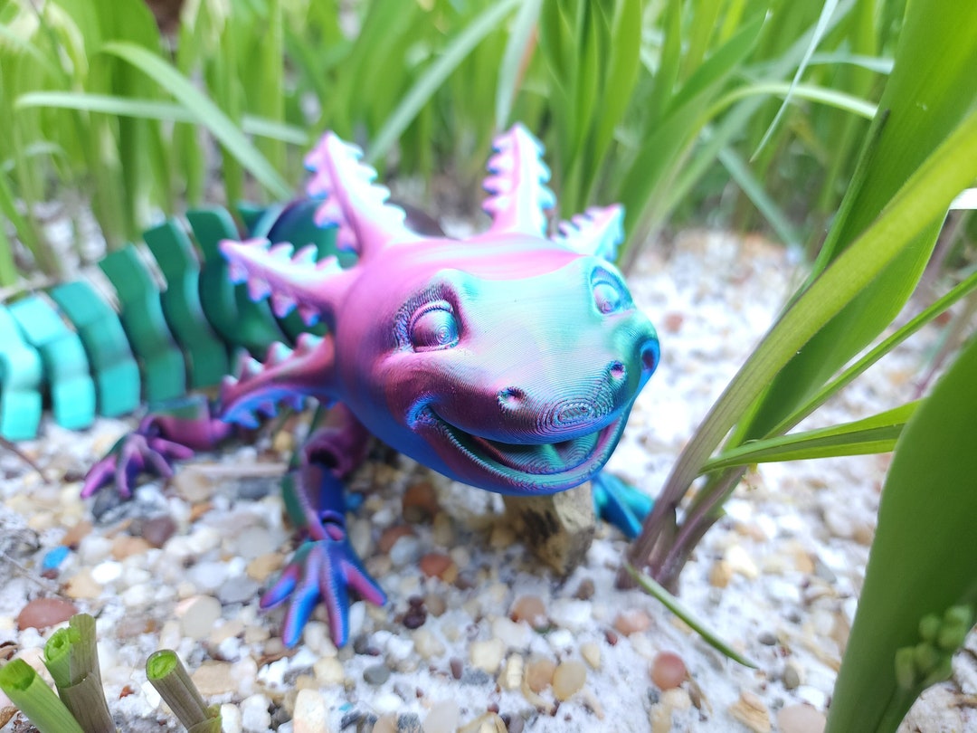 3d Printed Axolotl Articulated Fidget Sensory Toy,computer Tower Desk ...