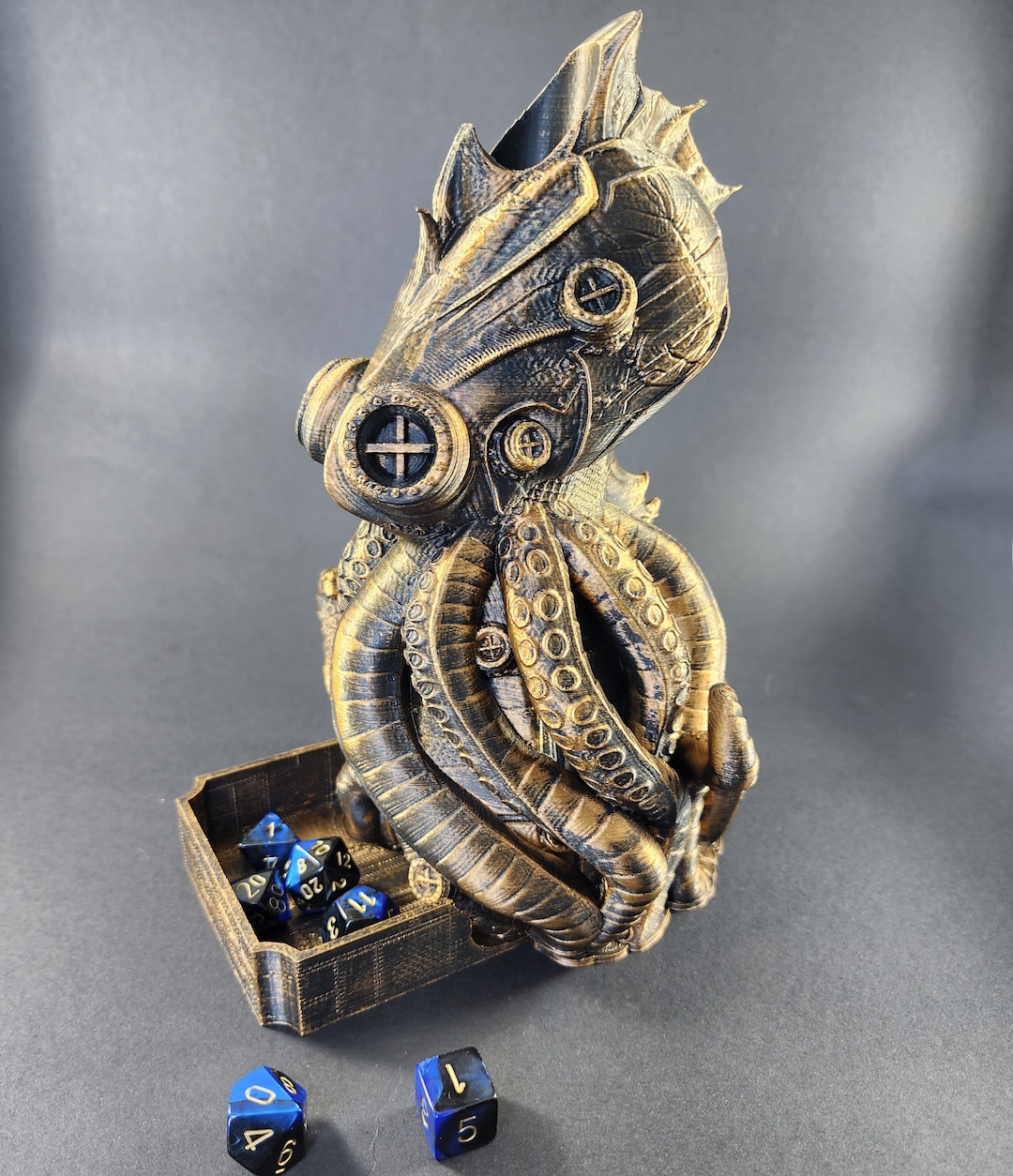 Steampunk Octopus Dice Tower Octo Tank Dice Roller Tabletop Game Dnd ...