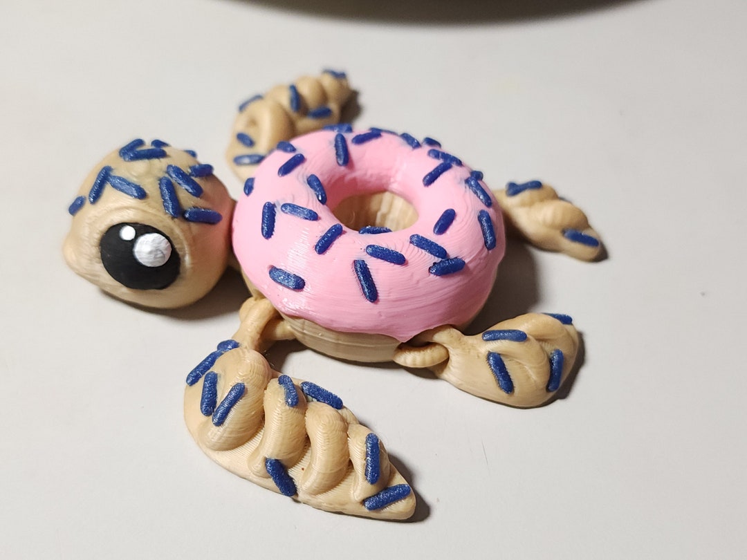 3d Printed Donut Turtle Articulated Cinderwing Frosting and Sprinkles ...