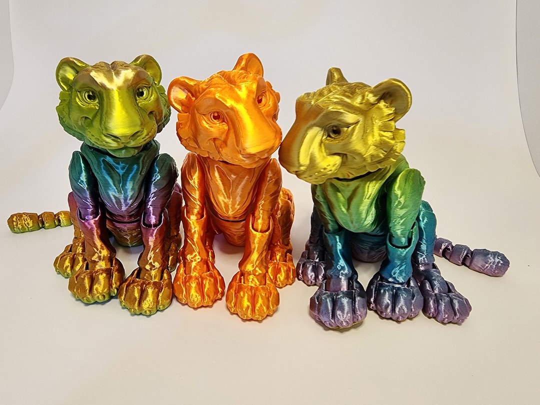 3d Printed Tiger,articulated Tigers,fidget Desk Toy Decoration Statue ...