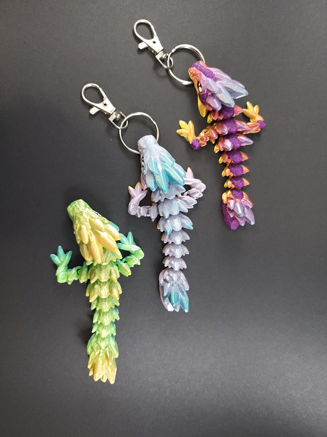 Keychain Fidget Toy Backpack Clip Gemstone Dragon Tadling Articulated ...