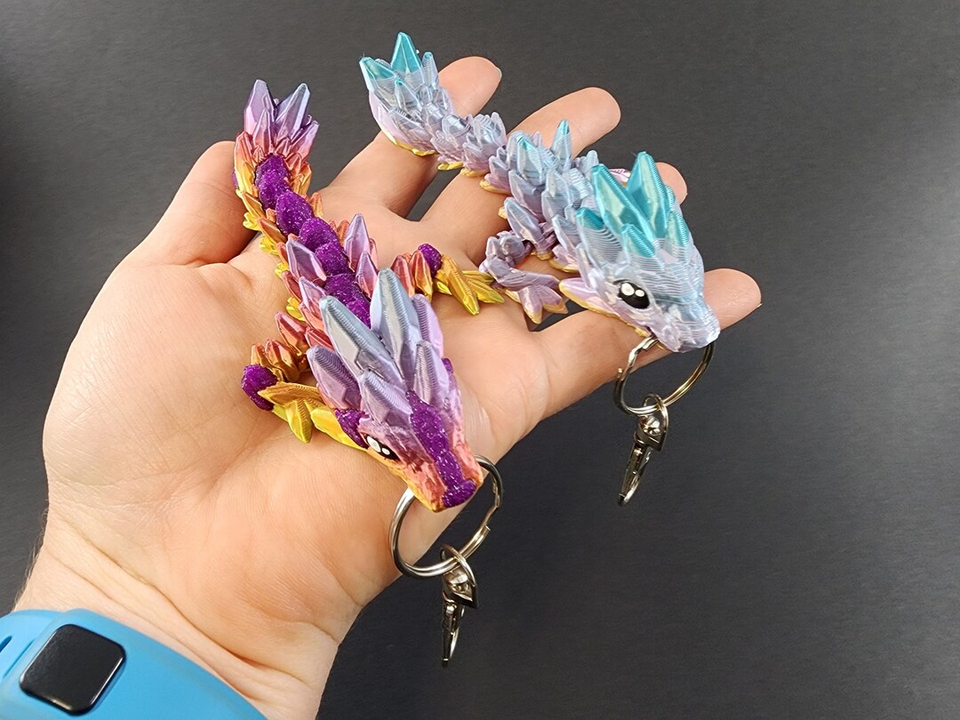 Keychain Fidget Toy Backpack Clip Gemstone Dragon Tadling Articulated ...