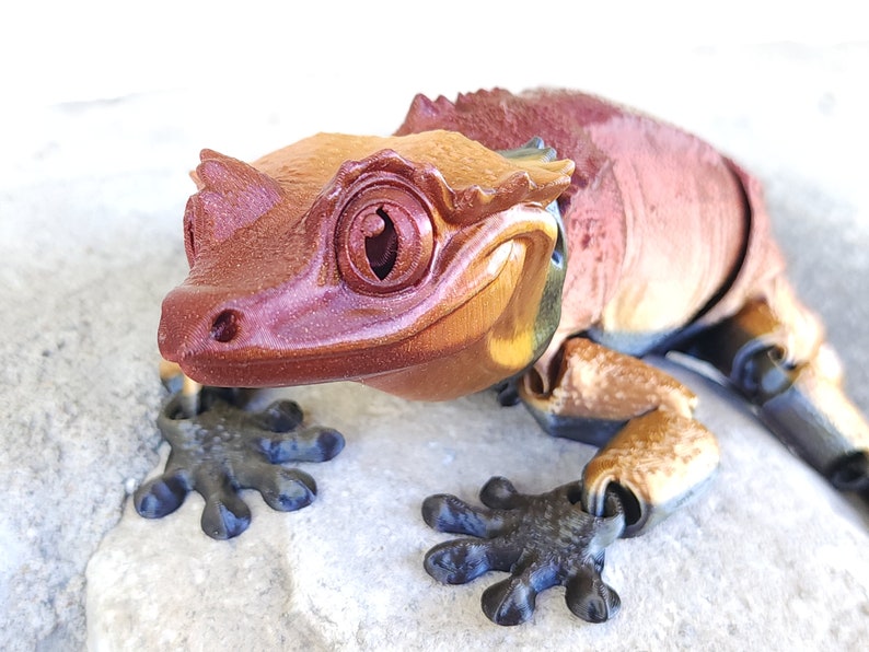 3d Printed Crested Gecko Lizard Tank Buddy Articulated Fidget - Etsy