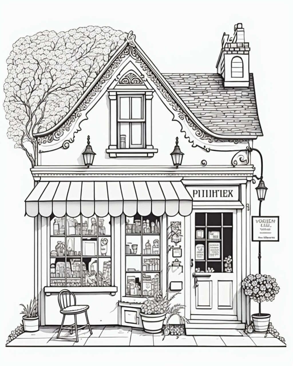 4 Adorable Storefronts Coloring Printables - Etsy