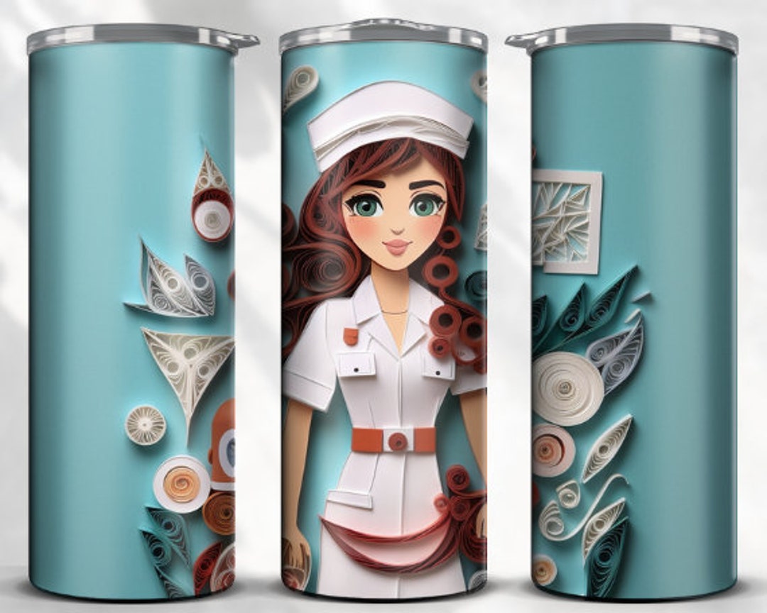 3D Nurse Doctor Female Quilling Tumbler Sublimation Design - Etsy