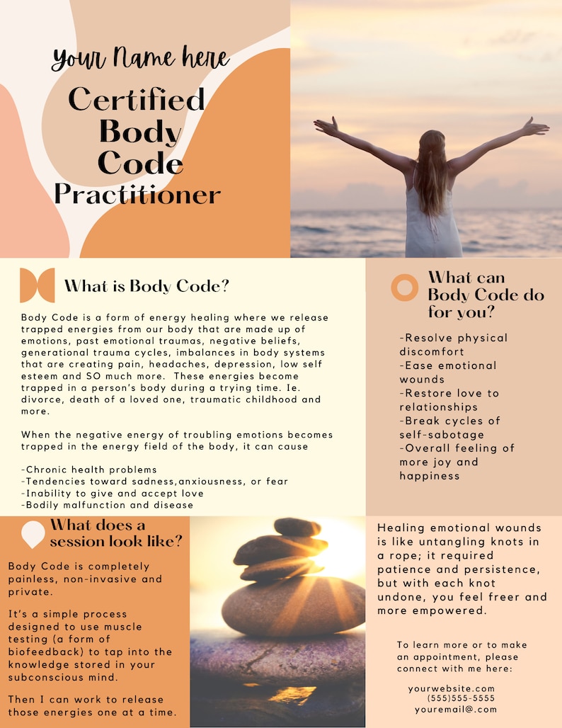 Body Code Flyer, Emotion Code, Energy Healing, Chakra Healing - Etsy